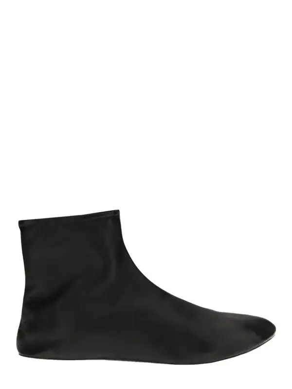 THE ROW Stella Leather Ankle Boots - Black