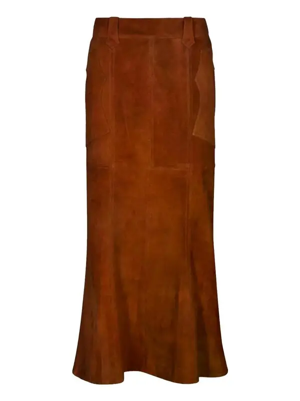 Johanna Ortiz Sundown Panelled Midi Skirt - Brown