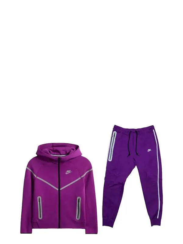 Nike Sportswear Tech Fleece Full Zip Hoodie And Joggers Set - Bold Berry