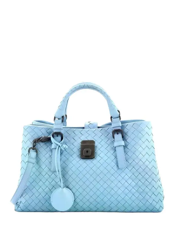Bottega Veneta Roma Intrecciato Nappa Small Tote Bag - Blue