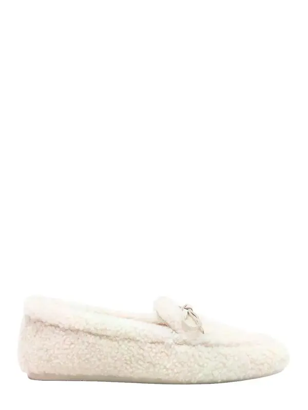 STUART WEITZMAN Britt Shearling Bow Loafers - Neutrals