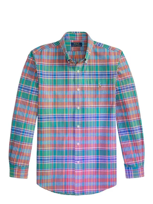 Polo Ralph Lauren Plaid-pattern Logo-embroidered Shirt - Green