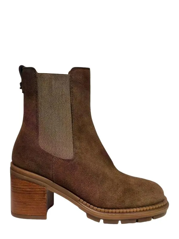 Casadei 80mm Suede Chelsea Boots - Brown