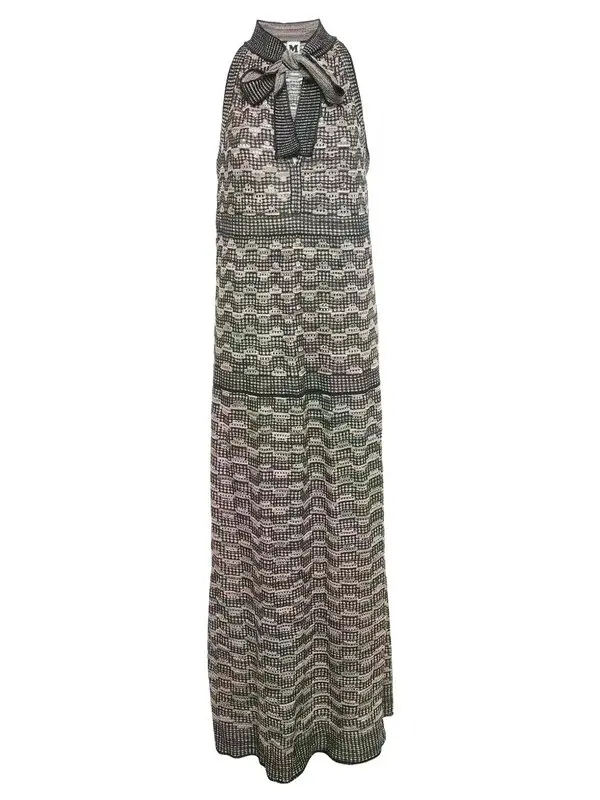 Missoni Knit Tie-neck Maxi Dress - Black