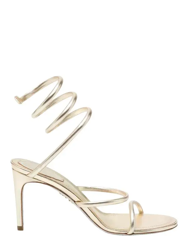 Rene Caovilla 80mm Cleo Heeled Sandals - Gold
