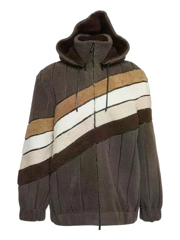 Fendi Leather Hooded Bomber Jacket - Brown