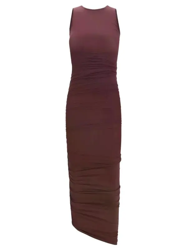 Wolford Drape Sheer Midi Dress - Brown