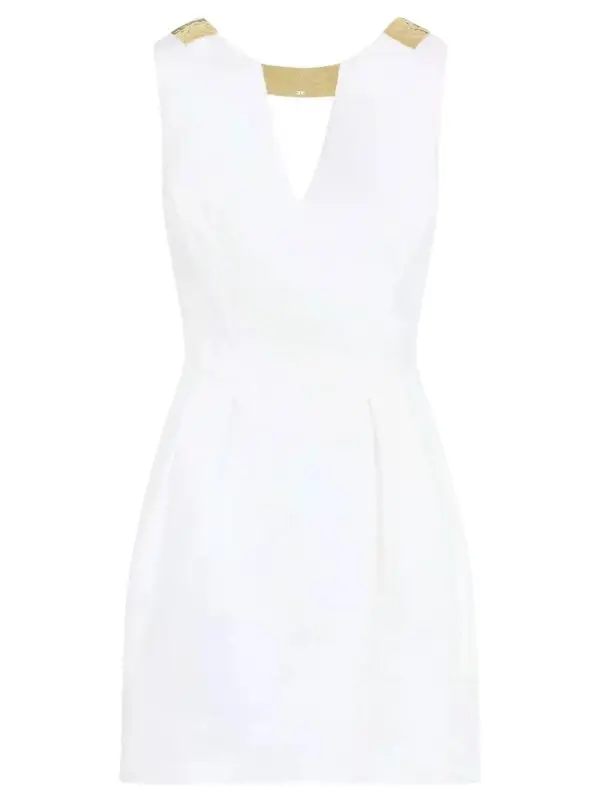 Elisabetta Franchi V-neck Mini Dress - White