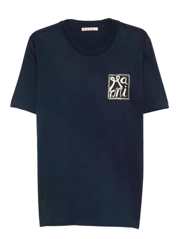 Marni Logo Crew-neck T-shirt - Blue