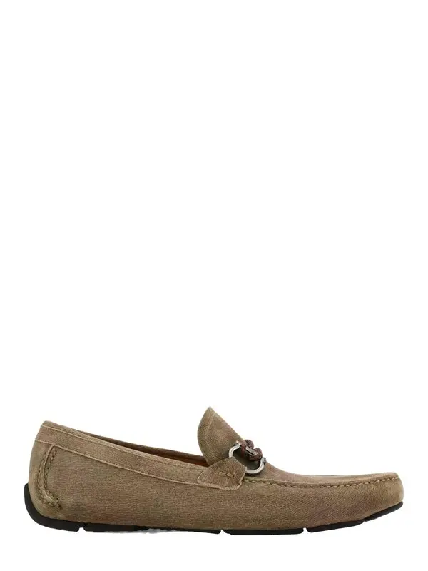 FERRAGAMO Gancini-buckle Loafers - Neutrals