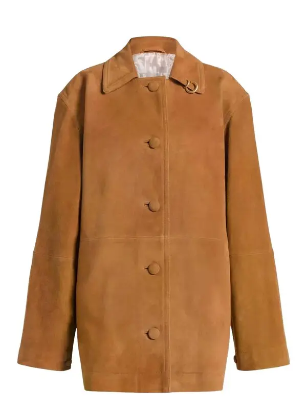 Alberta Ferretti Buttoned Goat Skin Jacket - Brown
