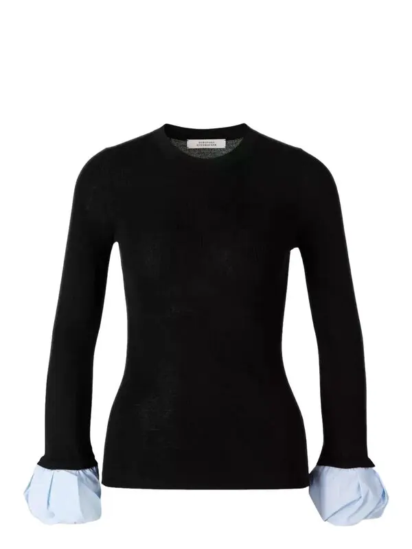 Dorothee Schumacher Ruffled Cuff Knit Top - Black