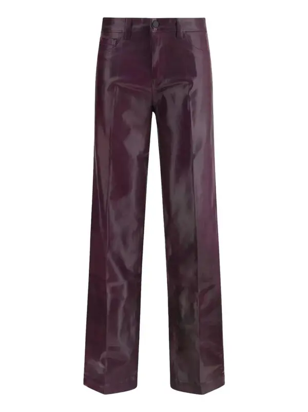 L'Agence Marty Coated Flared Trousers - Purple