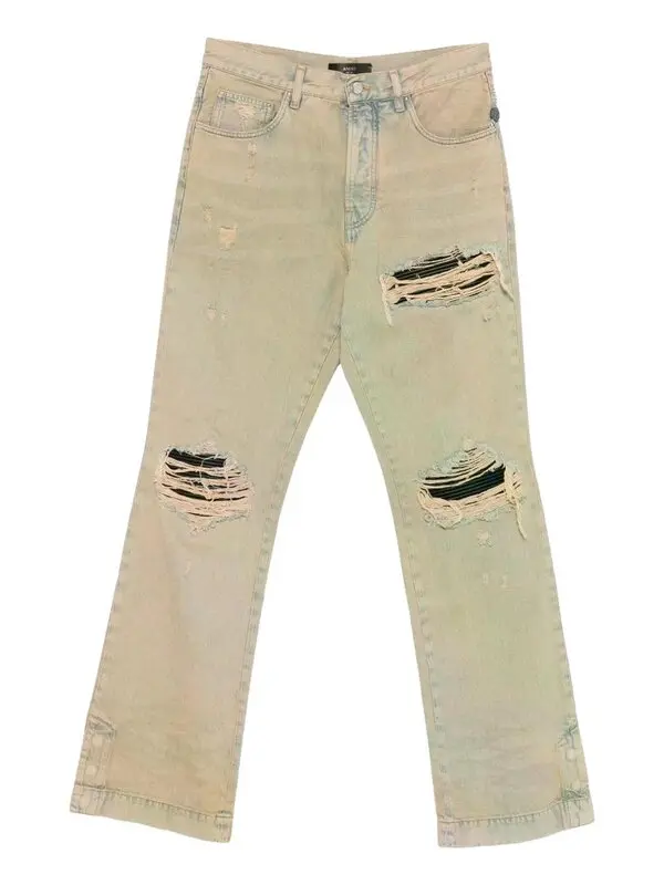 Amiri Ripped Five-pocket Jeans - Neutrals