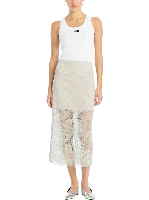 Remain Birger Christensen Lace Midi Skirt - Neutrals