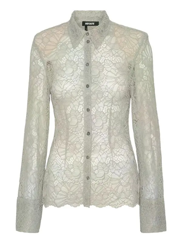 ROTATE BY BIRGER CHRISTENSEN Lace Buttoned Shirt - Grey