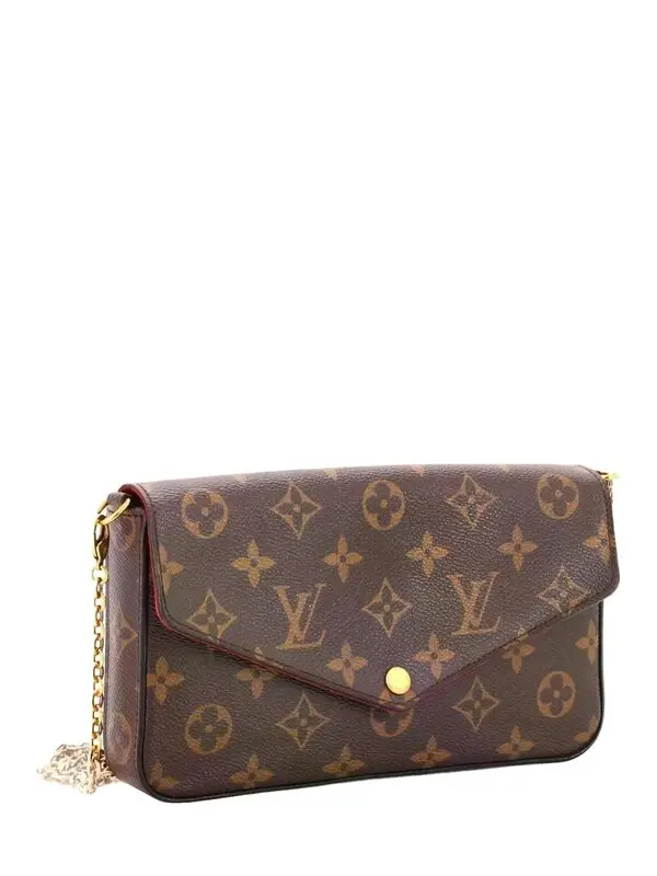 LOUIS VUITTON Felicie Pochette Monogram Canvas Crossbody Bag - Brown