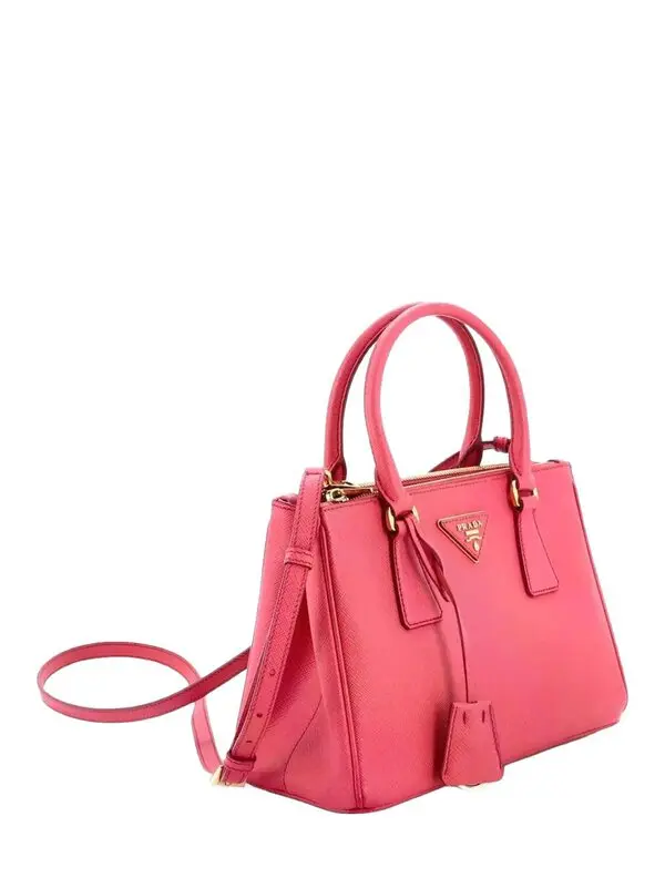 Prada Galleria Double Zip Saffiano Leather Small Tote Bag - Pink