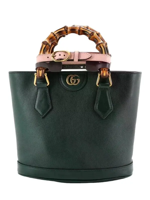 Gucci Diana Convertible Leather Small Bucket Bag - Green