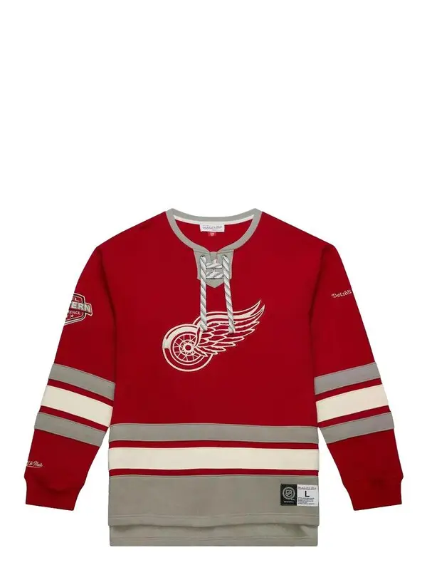 Mitchell & Ness Detroit Wings Lace-up Pullover - Red