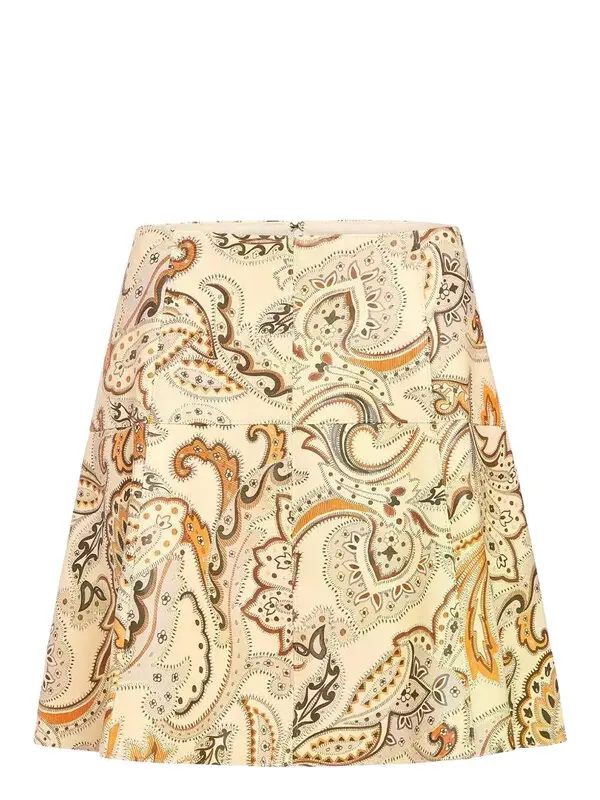 MARIE OLIVER Crawford Paisley-print Mini Skirt - Neutrals