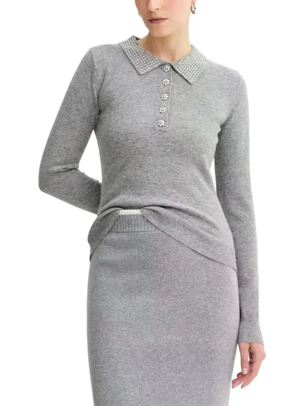 FRACOMINA Embellished-collar Sweater - Grey