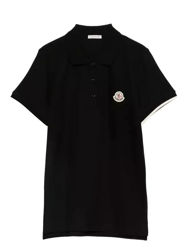 Moncler Logo Polo T-shirt - Black