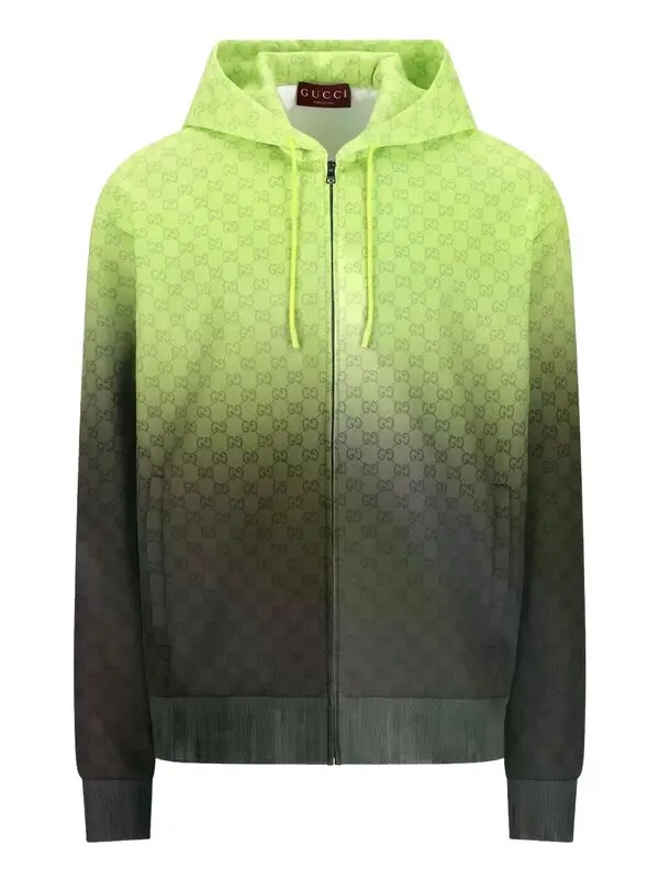Gucci Gg Motif Hoodie - Green