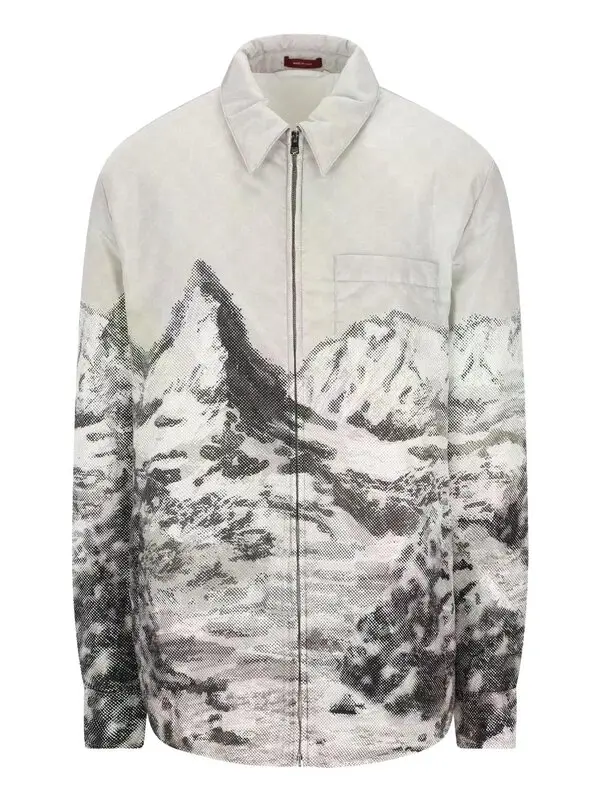 Gucci Mountain-print Zip-up Jacket - White
