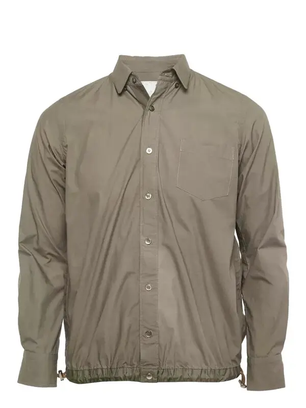 Sacai Drawstring Hem Shirt Jacket - Grey