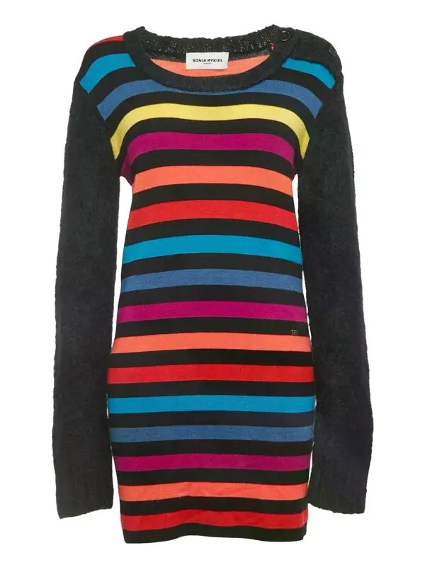 Sonia Rykiel Paris Striped Wool Top - Black