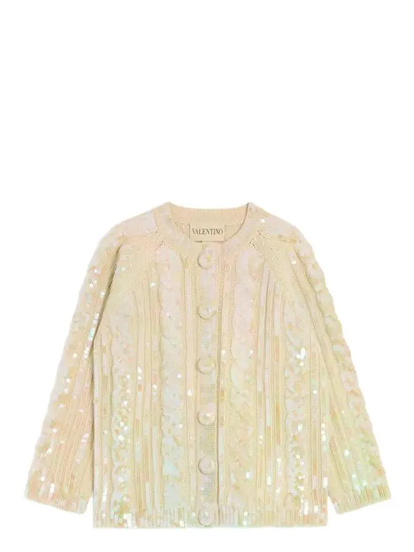 Valentino Garavani Sequin-embellished Cardigan - Neutrals