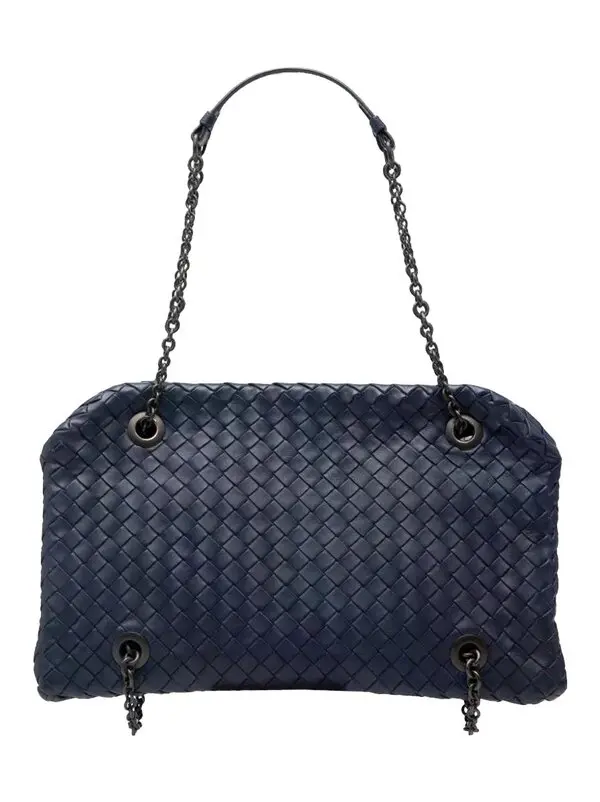 Bottega Veneta Nappa Intrecciato Duo Shoulder Bag - Blue