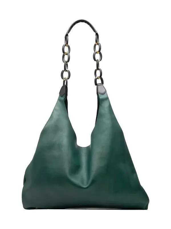 Burberry 2000-2017 Leather Chain Shopper Hobo Bag - Green