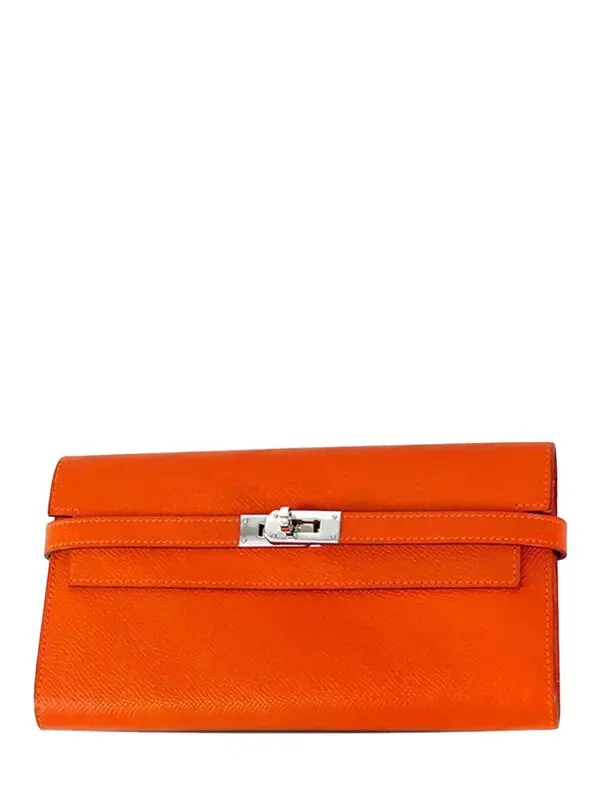 Hermès 2016 Epsom Kelly Longue Wallet - Orange