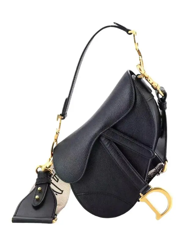 Dior Saddle Handbag Leather Mini Shoulder Bag - Black