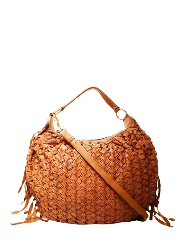Miu Miu Woven Fringe Tote Bag - Brown