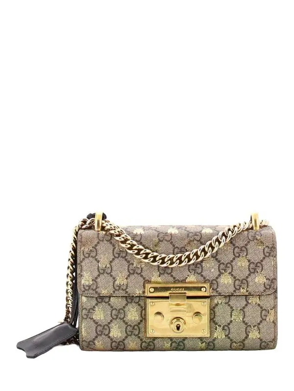 Gucci Padlock Printed Gg Coated Canvas Small Shoulder Bag - Brown