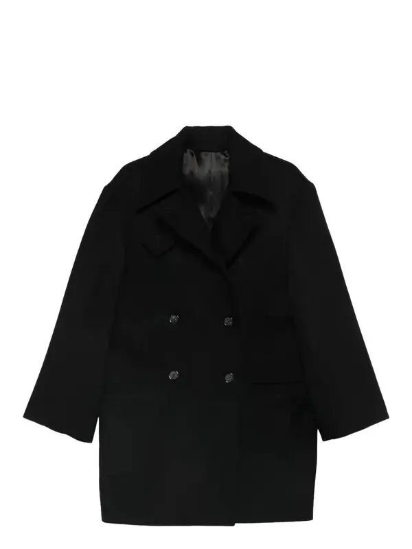 TOTEME Broad Double-breasted Pea Coat - Black