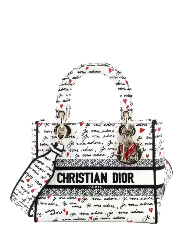 Dior Lady D-lite Medium Satchel Embroidered Canvas - Multicolour