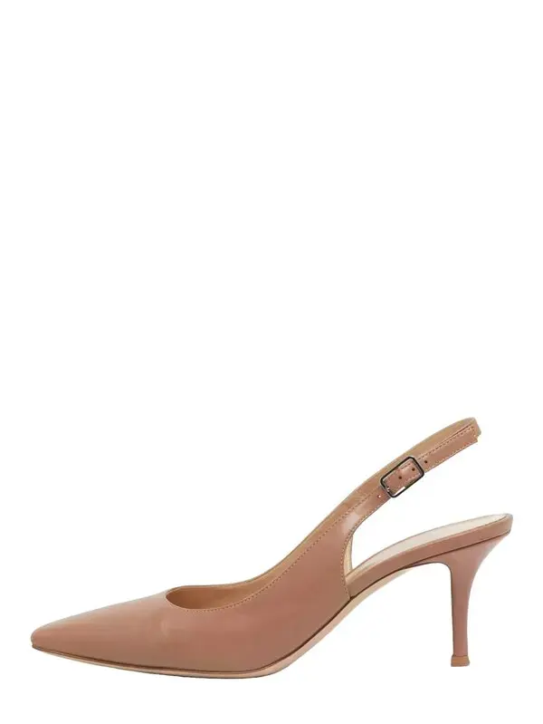 GIANVITO ROSSI Leather Pointed-toe Slingback Pumps - Brown