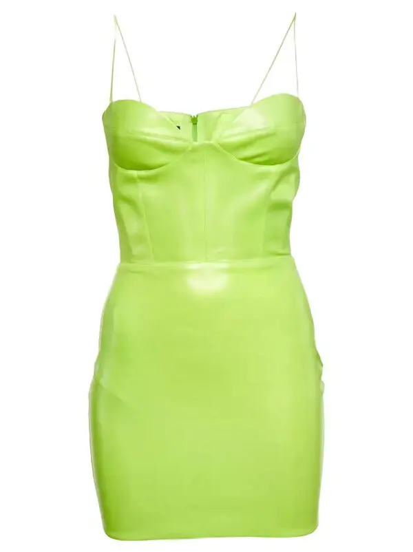 Alex Perry Sculpted Faux-leather Mini Dress - Green