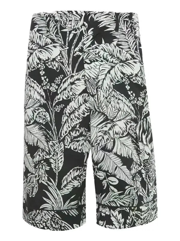 Palm Angels Crepe Floral Shorts - Black