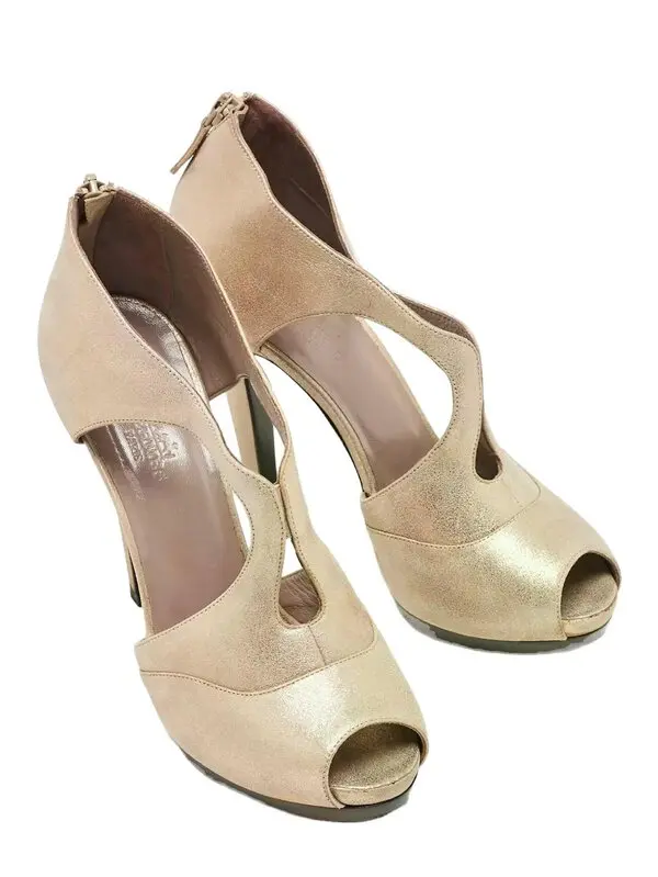 Hermès Peep-toe Platform Sandals - Neutrals