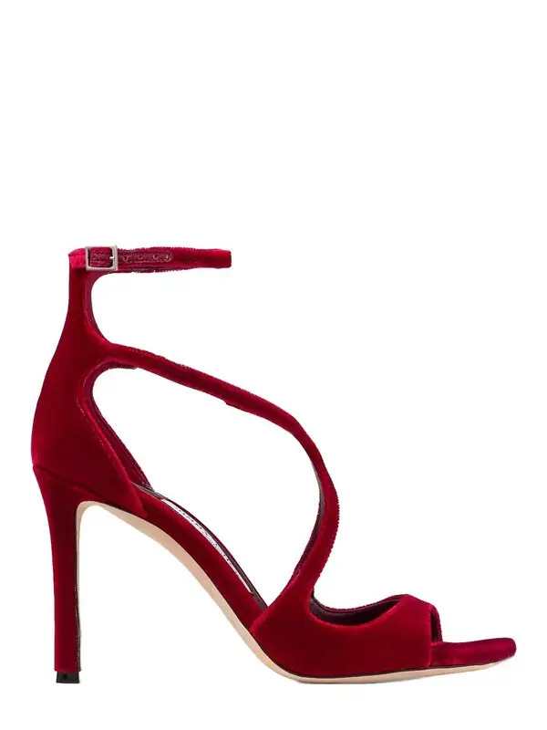 JIMMY CHOO 95mm Azia Strap Sandals - Red
