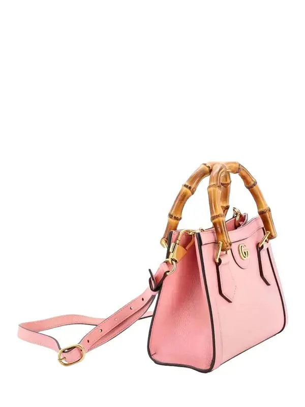 Gucci Diana Nm Bamboo Handle Tote Leather Mini Crossbody Bag - Pink