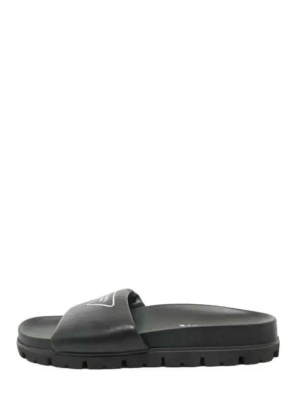 Prada Padded Leather Slides - Black