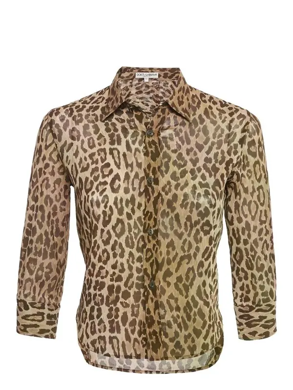 Dolce & Gabbana Leopard-print Buttoned Shirt - Neutrals