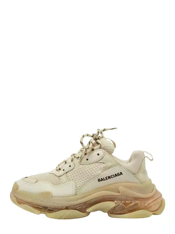 Balenciaga Triple S Leather Sneakers - Neutrals