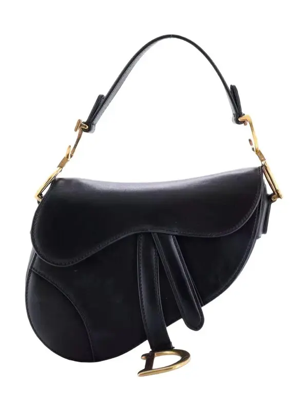 Dior Saddle Handbag Leather Mini Shoulder Bag - Black